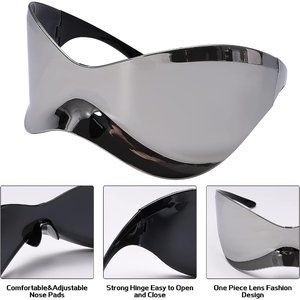 Accessories | Women Futuristic Oversized Wrap Around Shield Fashion ...